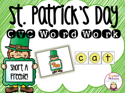 St. Patrick's Day CVC Word Work: Short A FREEBIE | Teaching Resources