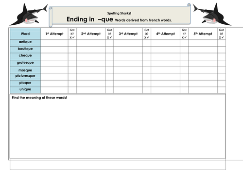 Spelling Sharks - Full Year 5 and 6 Scheme of Spelling Worksheets ...