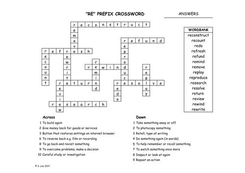 Prefix word work: RE | Teaching Resources