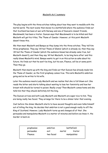 Macbeth's Soliloquy, Act 2, Scene 1 | Teaching Resources
