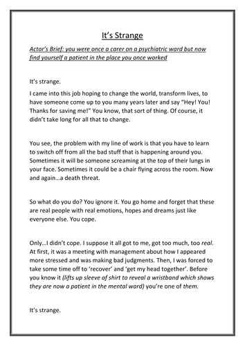 Drama - Monologues mini scheme. 6 original monologues and full lesson ...