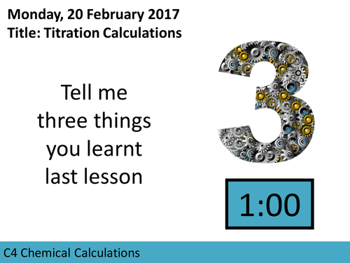 AQA GCSE C4 Chemical Calculations L8 Titrations Lesson | Teaching Resources