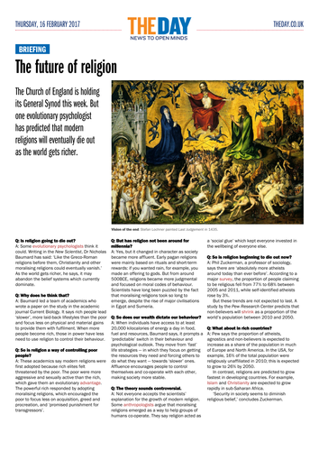 "The future of religion": News Briefing for RE lessons and classroom ...