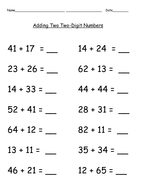 Addition: Adding two two-digit numbers | Teaching Resources