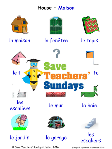 House in French Worksheets, Games, Activities and Flash Cards (with ...