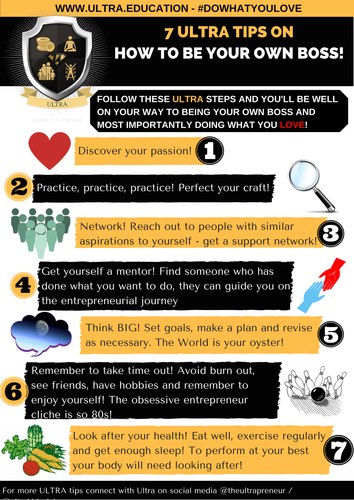 7 Ultra Tips on How to Be Your Own Boss | Teaching Resources