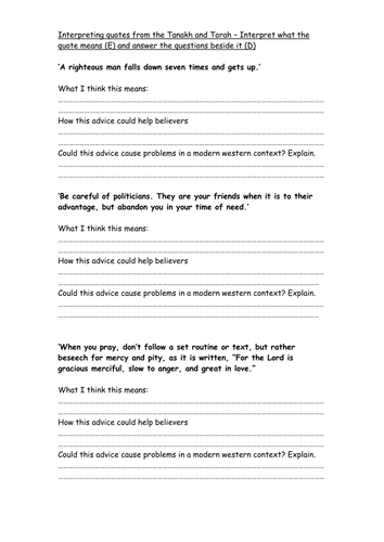 Judaism UNIT | Teaching Resources