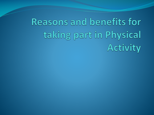 GCSE P.E. Healthy Active Lifestyle PPT lesson | Teaching Resources