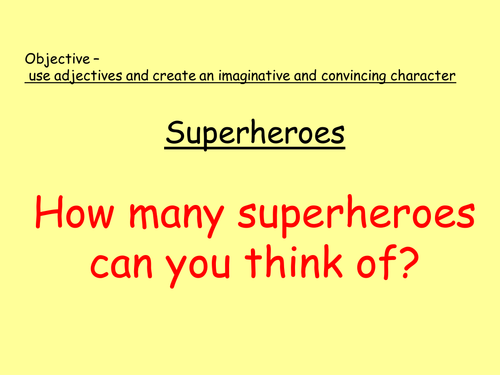 Create a Superhero | Teaching Resources