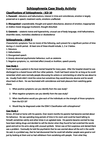 CLASSIFICATION & DIAGNOSIS OF SCHIZOPHRENIA - Full lesson (ppt ...