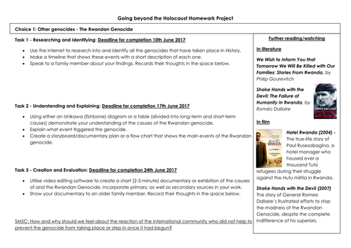 Taking the Holocaust further: Choice of homework sheets (extension ...