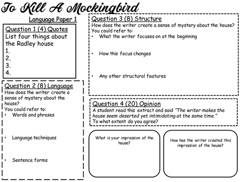 AQA English Language GCSE new specification work mats | Teaching Resources