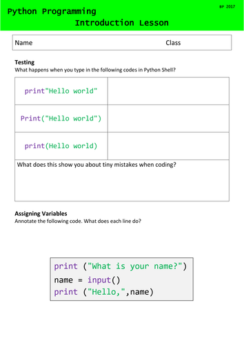 Python Programming - Lesson 1 - Print Function and Introduction to ... Python Programming - Lesson 1 - Print Function and Introduction to ...