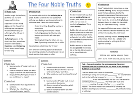 Buddhism the 4 Noble truths and Eightfold path | Teaching Resources