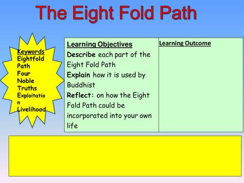 Buddhism the 4 Noble truths and Eightfold path | Teaching Resources