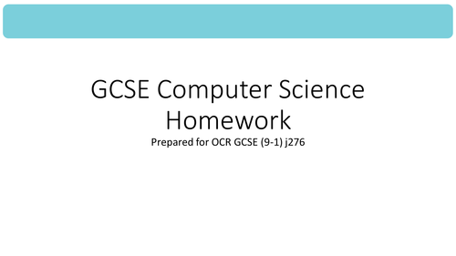 GCSE Computer Science for OCR (9-1) J276 lessons without the planning ...