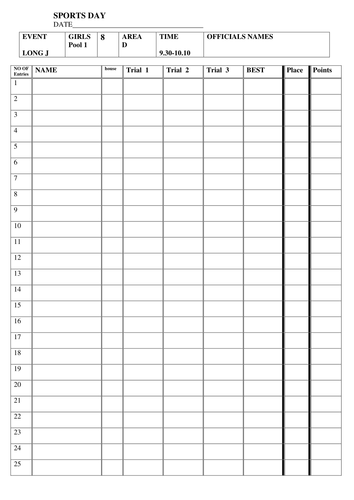 1 of 4 Sport day on your school field - templates and countdown ...