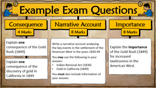 Gold Rush & Lawlessness - American West - GCSE History Edexcel - Lesson ...