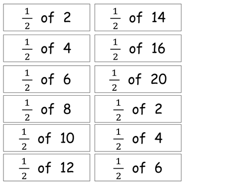 Differentiated fractions of a number worksheets for Year 1 and 2 ...