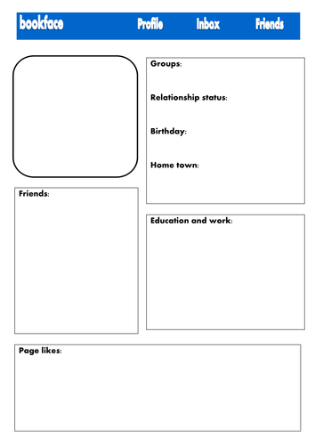 English Creative Writing - Designing a 'Bookface' Character Profile ...