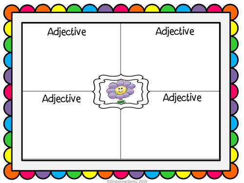 Spring/Bug Theme - Adjectives Graphic Organizers | Teaching Resources