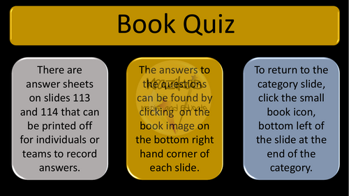Book Quiz | Teaching Resources