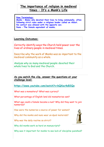 Medieval History : Monks and Nuns | Teaching Resources