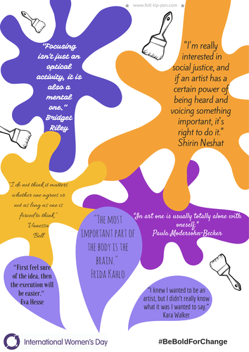 International Women's Day artists quotes poster / display | Teaching ...