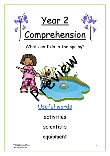What can I do in the spring? - Comprehension - Year 2 | Teaching Resources