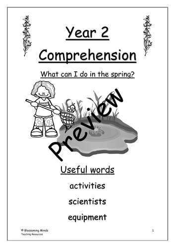 What can I do in the spring? - Comprehension - Year 2 | Teaching Resources
