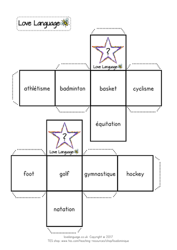 Sports in French - dice | Teaching Resources