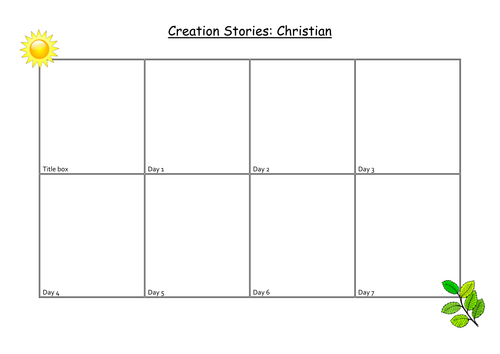 Christian Creation Story: story board worksheet | Teaching Resources