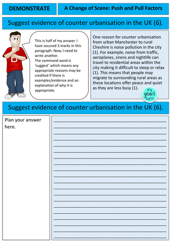 KS3 Changing Britain - L5: Urban and Rural Push and Pull Factors (counter urbanisation ...