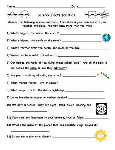 Science Facts for Kids PLUS General Science Word Search Puzzle ...