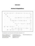 Animal Adaptations Word Search | Teaching Resources