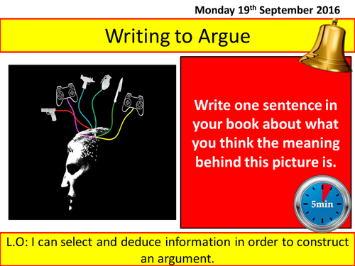 Writing to Argue - Violent Video Games (KS3/KS4) | Teaching Resources