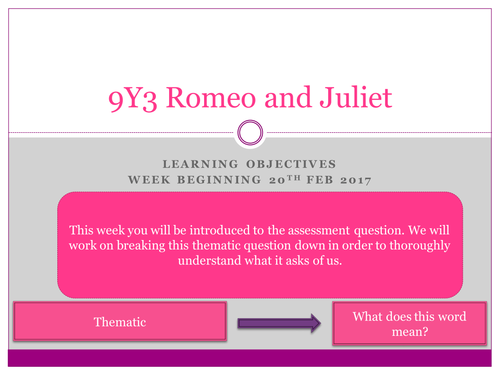 Romeo and Juliet Mini Unit Thematic Exploration (Love) 6 Lessons ...