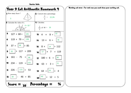 Year 9 Arithmetic Homework Booklet - With Answers Core/Extension - Term ...