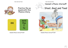 Stoat, Goat and Toad, Hannah's Phonics Story, oa sound | Teaching Resources