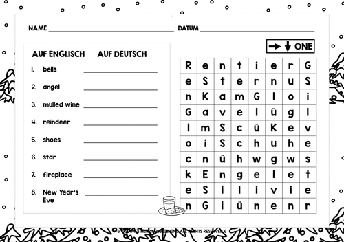GERMAN CHRISTMAS WORD SEARCHES #1 | Teaching Resources
