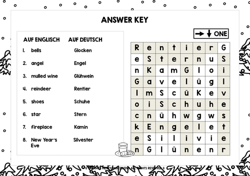 GERMAN CHRISTMAS WORD SEARCHES #1 | Teaching Resources