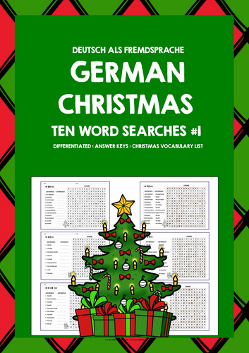 GERMAN CHRISTMAS WORD SEARCHES #1 | Teaching Resources