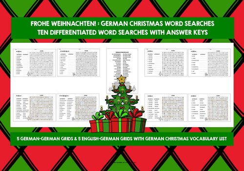 GERMAN CHRISTMAS WORD SEARCHES #1 | Teaching Resources