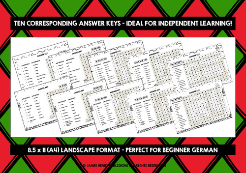GERMAN CHRISTMAS WORD SEARCHES #1 | Teaching Resources