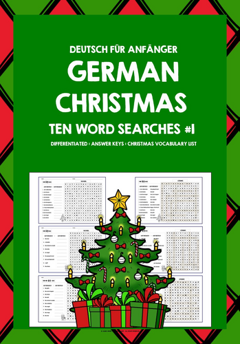 GERMAN CHRISTMAS WORD SEARCHES #1 | Teaching Resources