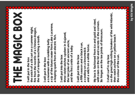 PERFORMANCE POETRY TEACHING RESOURCES KEY STAGE 1-2 THE MAGIC BOX POEM ...