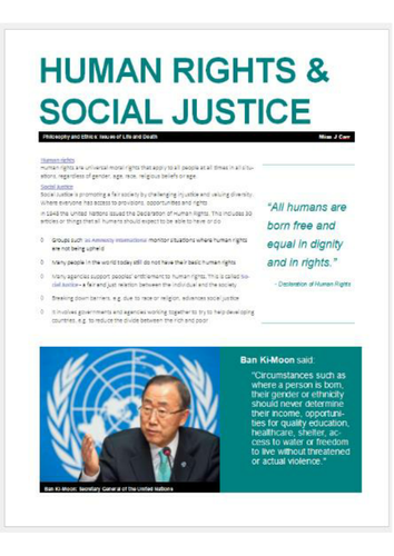 WJEC Eduqas: Issues of Human Rights: Human Rights and Social Justice ...