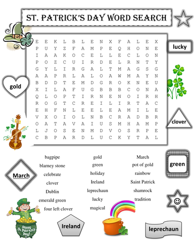 St. Patrick's Day Word Search Puzzle PLUS Spring Word Search (2 Puzzles ...