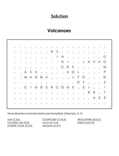 Volcanoes Word Search | Teaching Resources