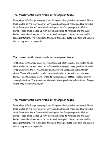 Triangular Trade Slavery | Teaching Resources
